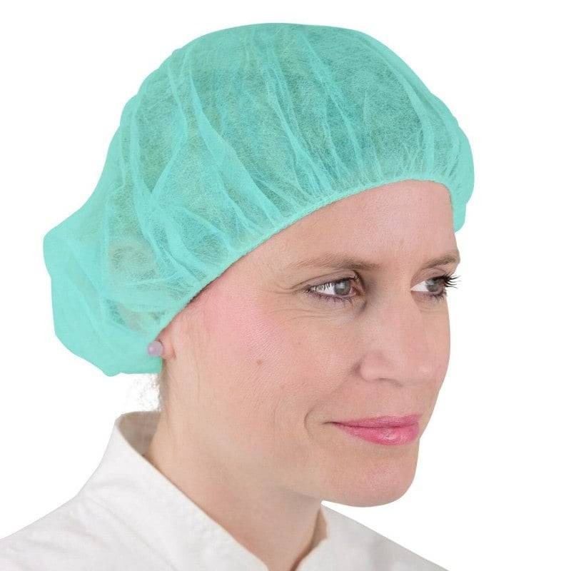 Green Bouffant Style Mob Caps Pack of 100 | UKMEDI