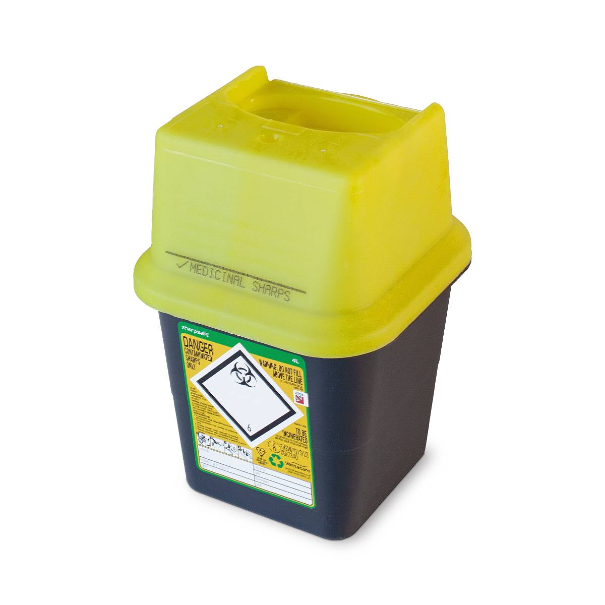4 litre Sharpsafe Yellow Sharps Bin – UKMEDI