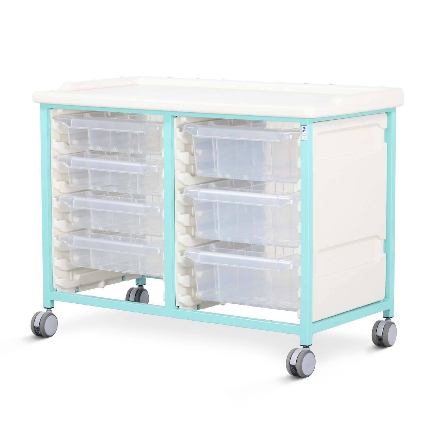 75cm Tray Trolley Double Column Mild Steel Low Level – UKMEDI